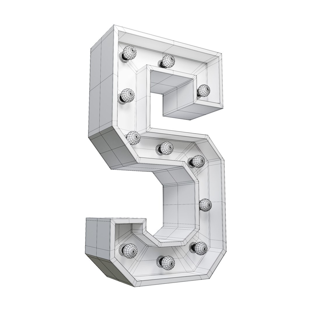 Marquee Number Five Wooden Led Glow Sign 3dmodel 3D Model - TurboSquid ...