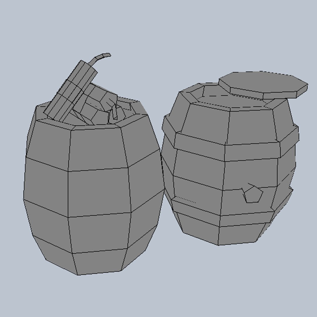 3d Set Dynamite Barrel Model