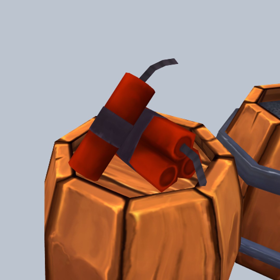 3d Set Dynamite Barrel Model