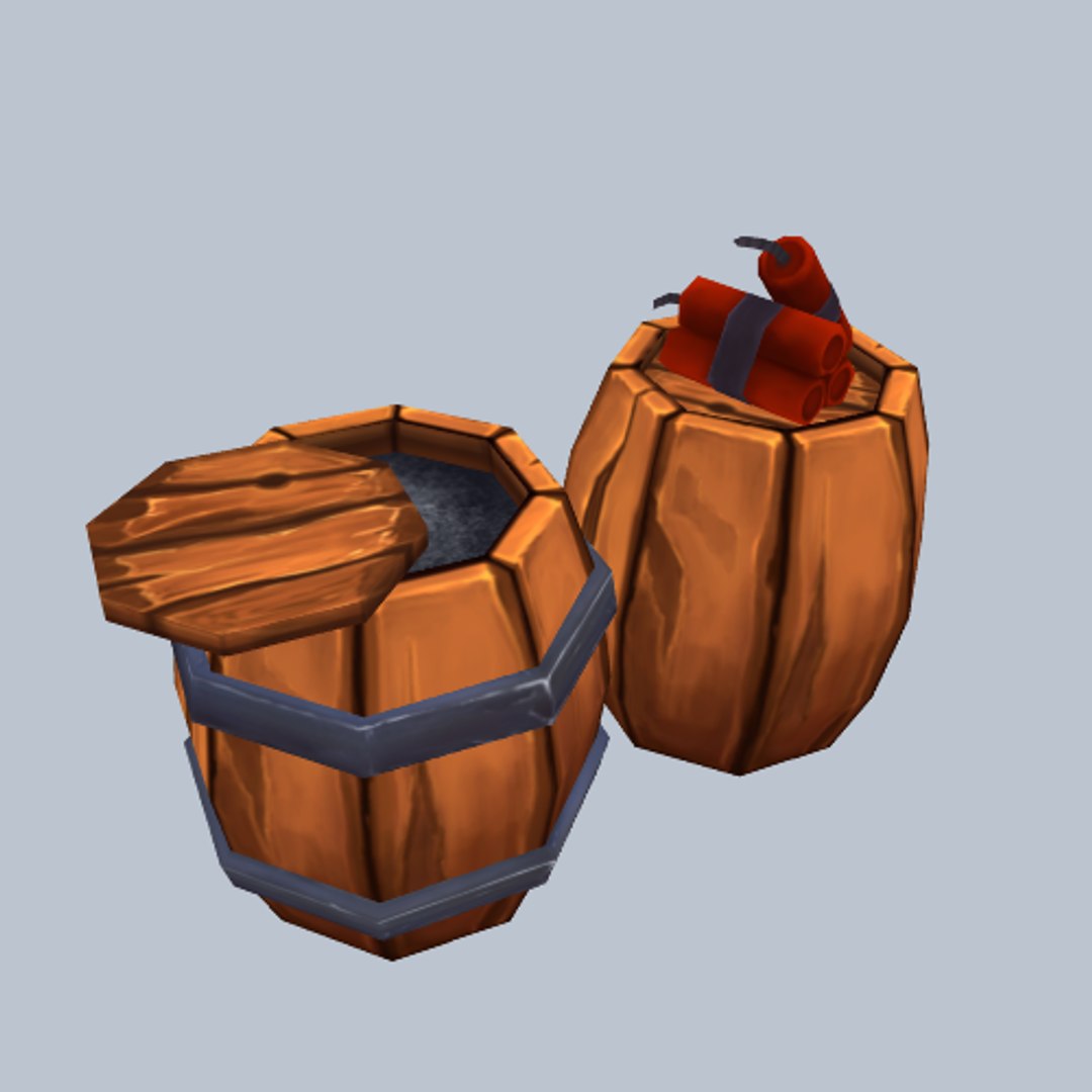 3d Set Dynamite Barrel Model