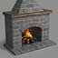 3d model fireplace place