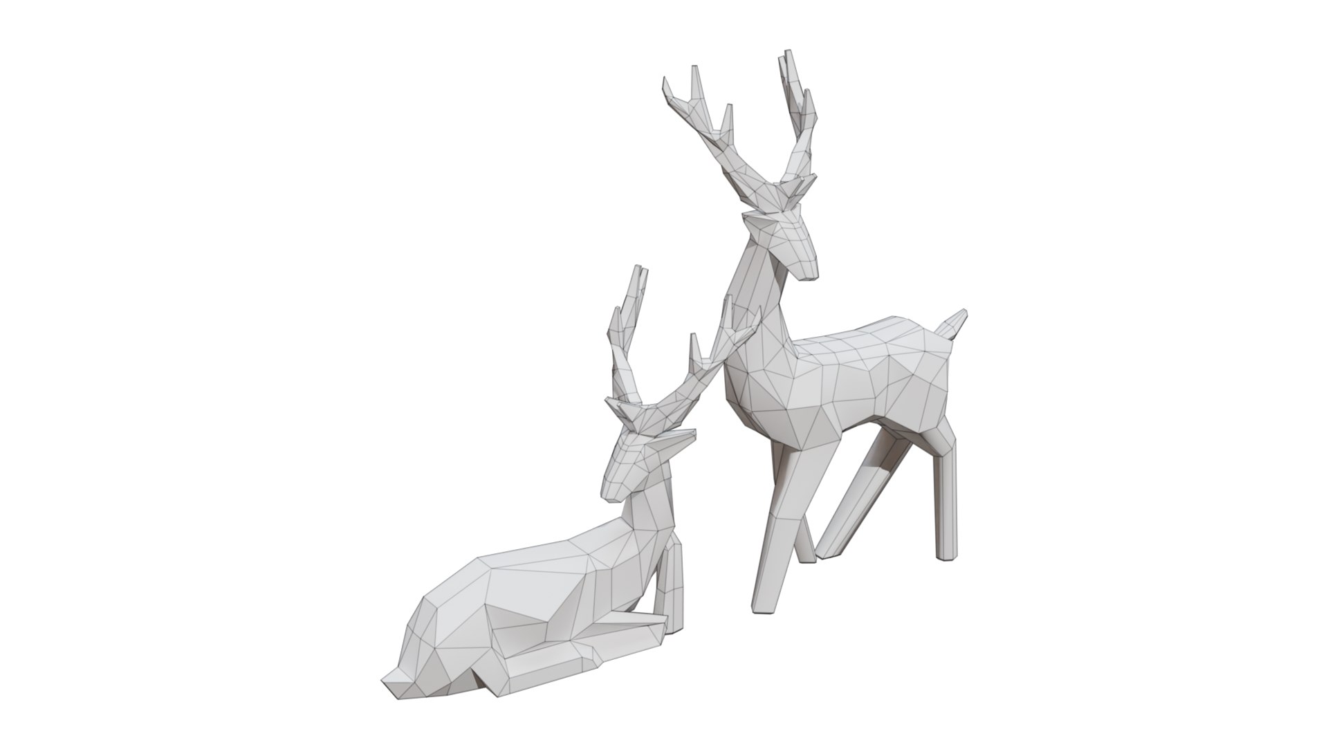 Statue Gold Stags 3D Model - TurboSquid 2227993