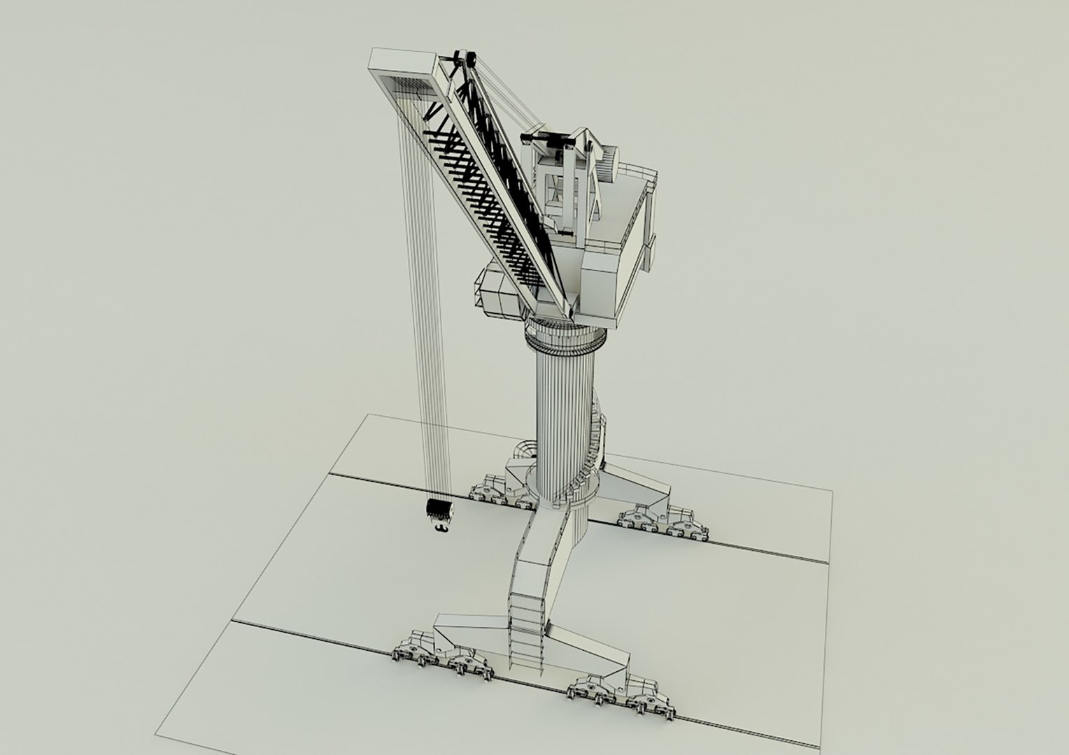 3D Shipyard Crane Model - TurboSquid 2069213