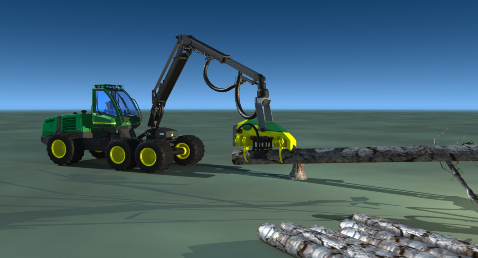 3d Lwo Tree Harvester Feller