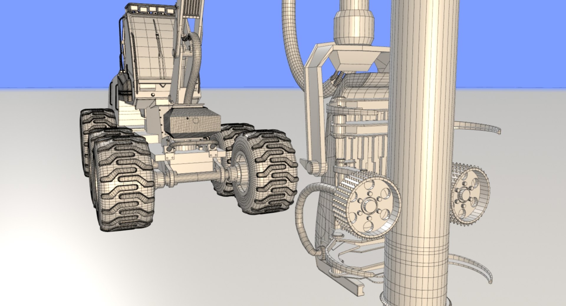 3d Lwo Tree Harvester Feller
