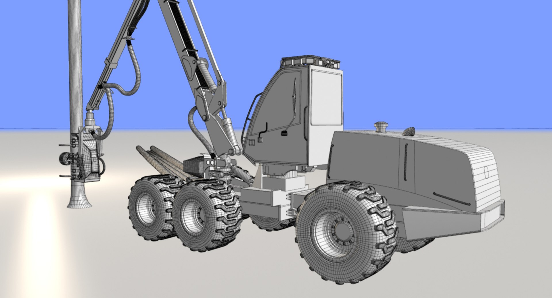 3d Lwo Tree Harvester Feller