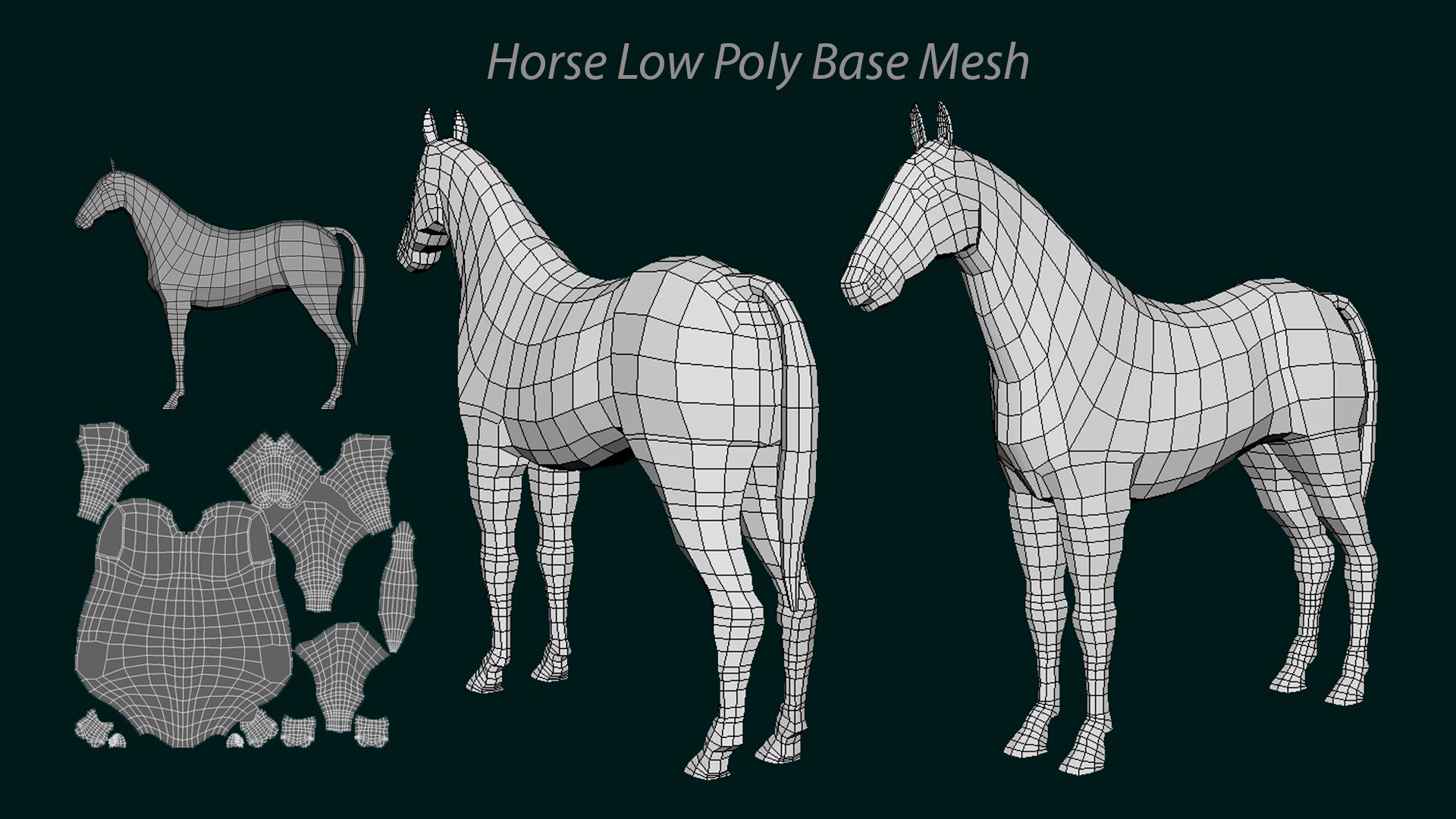 Horse Low Poly Base Mesh 3D Model - TurboSquid 2380166
