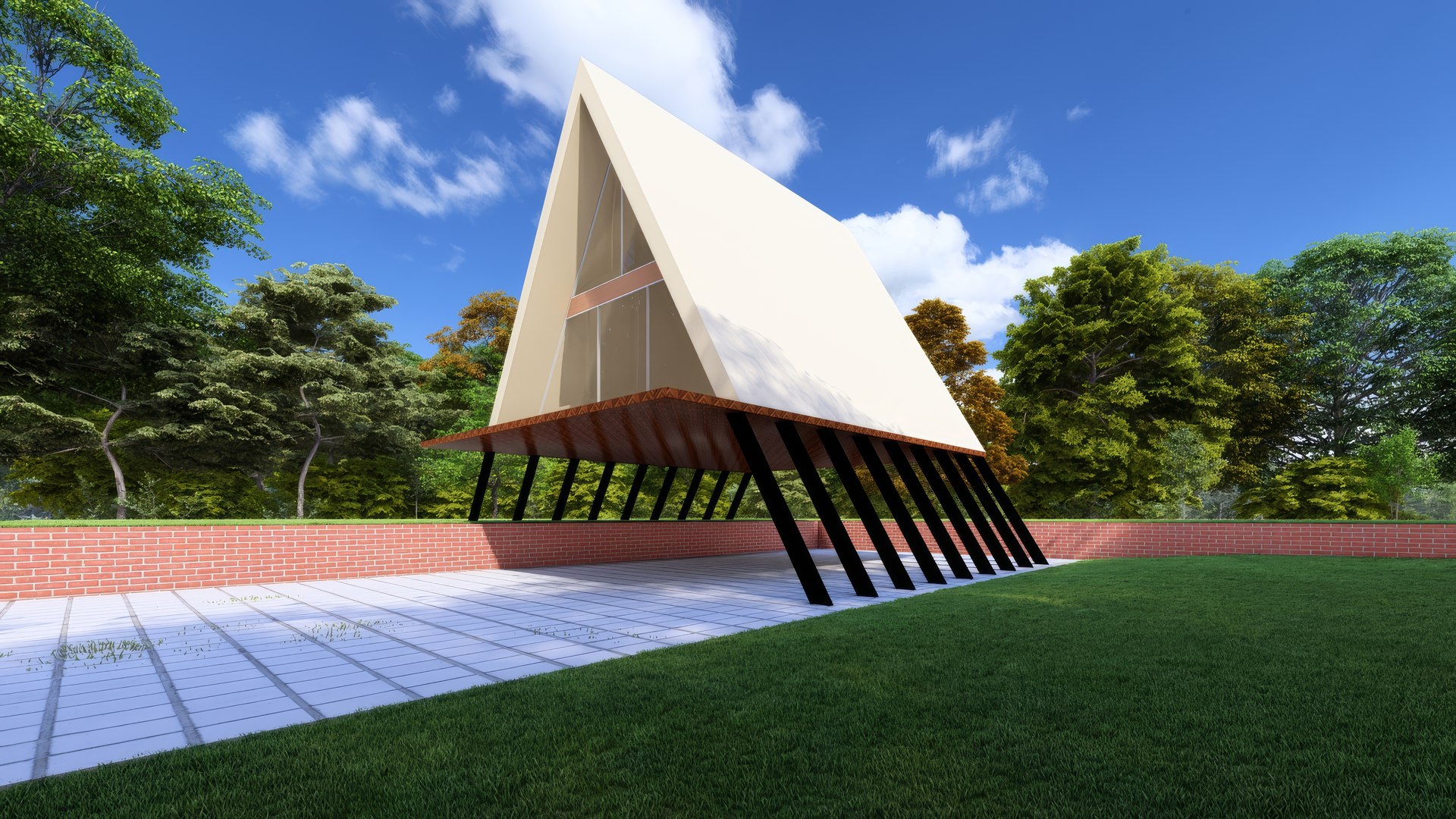 3D A Frame Cabin In The Woods - TurboSquid 2194969