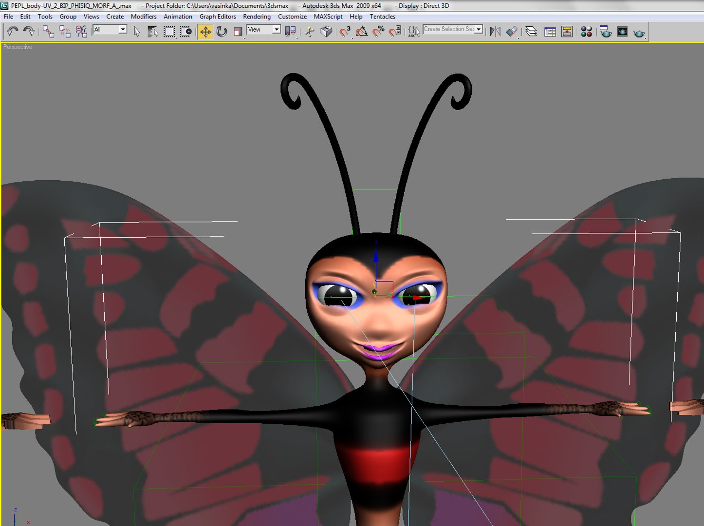 butterfly girl character 3d max