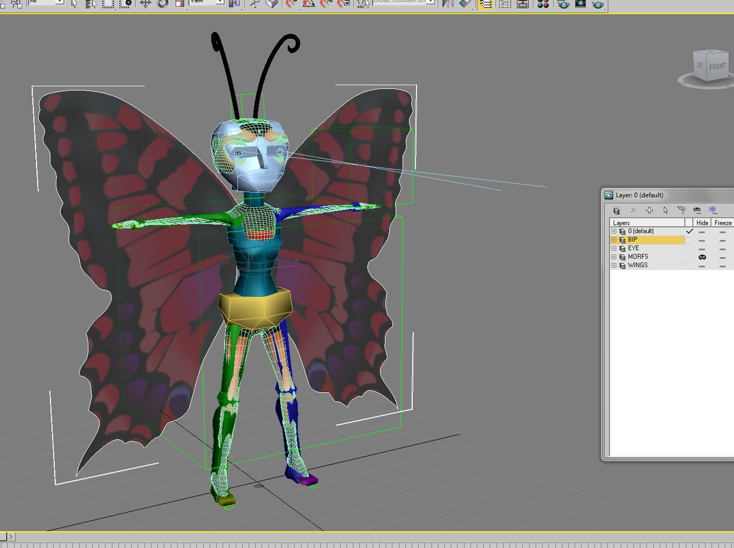 butterfly girl character 3d max