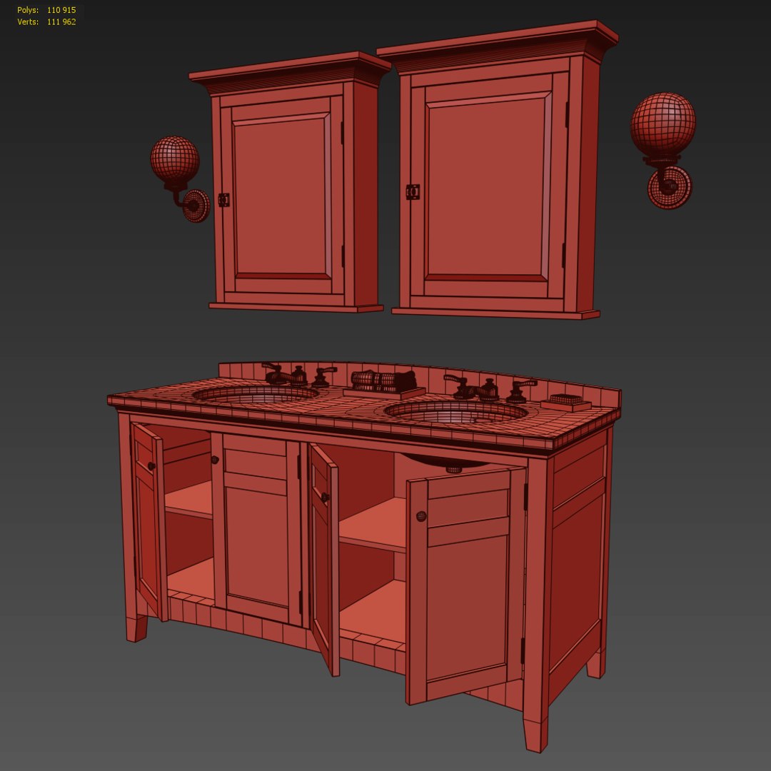 Cartwright Double Vanity 3D Model - TurboSquid 1168519