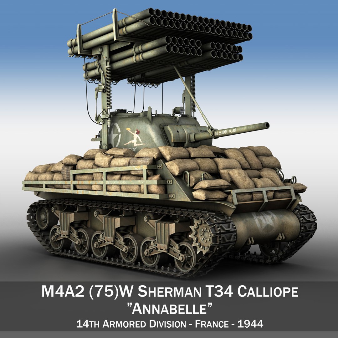 3d Model Of M4a3 Calliope Annabell M4