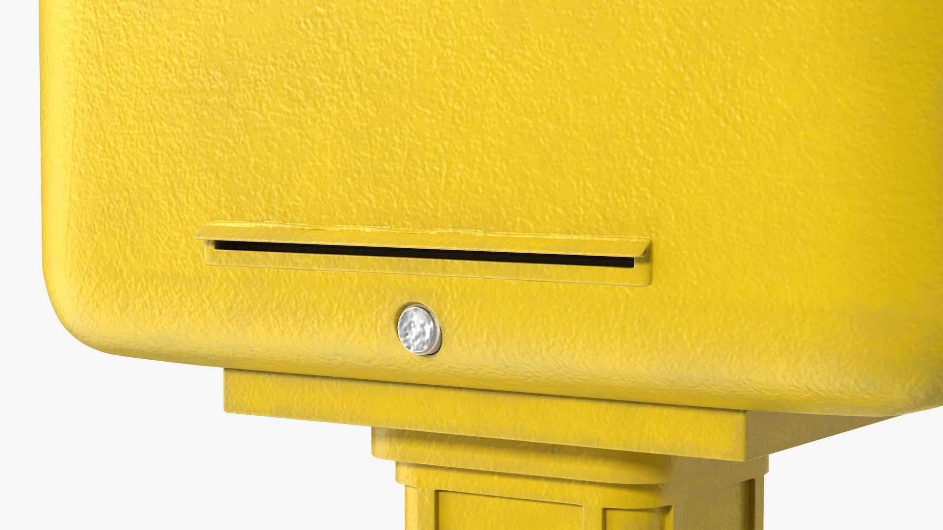 3D Yellow Metal Mailbox Post - TurboSquid 1830838