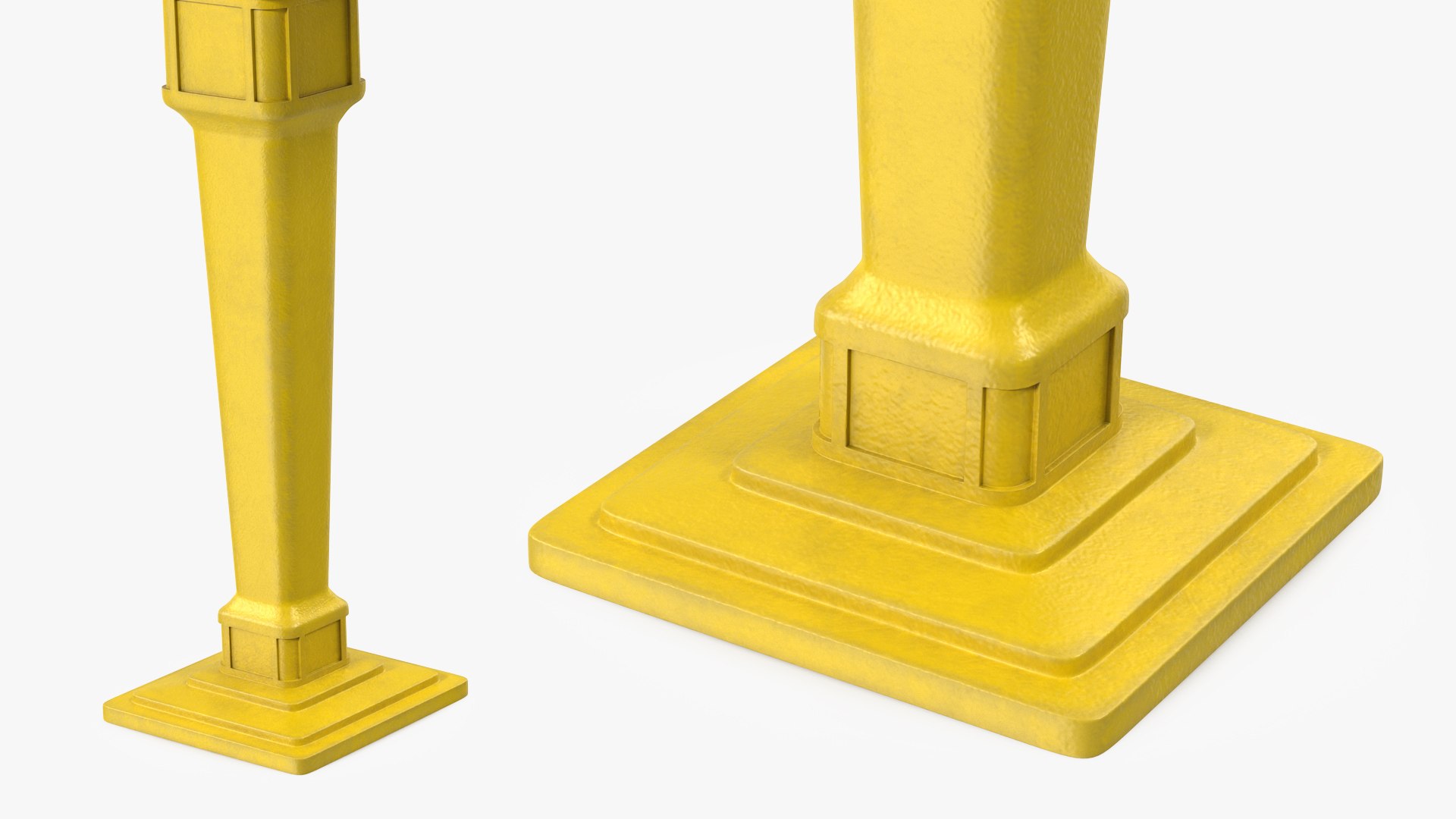 3D Yellow Metal Mailbox Post - TurboSquid 1830838