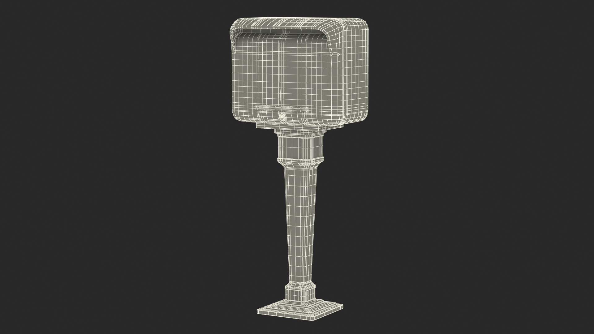 3D Yellow Metal Mailbox Post - TurboSquid 1830838