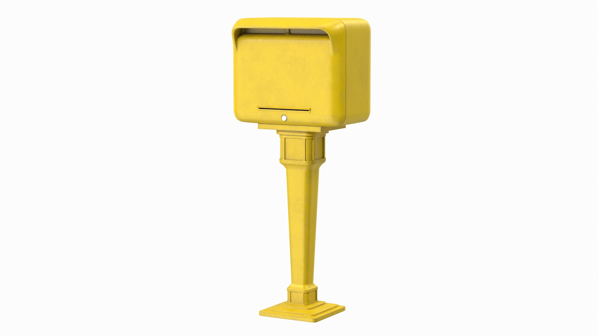 3D Yellow Metal Mailbox Post - TurboSquid 1830838