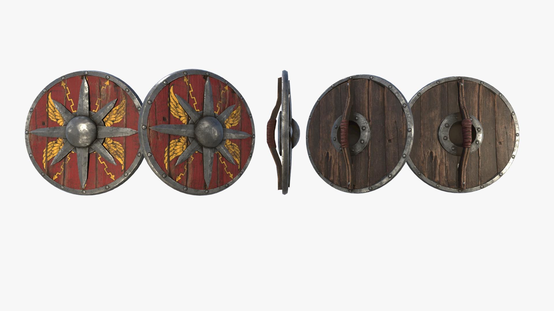 3D Fantasy Shield RPG Parma Roman Lenticular Round Viking Heater ...