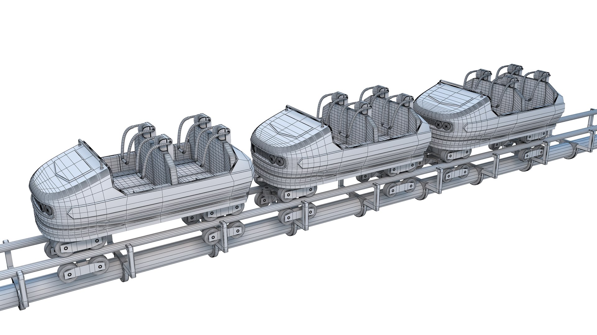 Roller Coaster Train 3D - TurboSquid 1811948