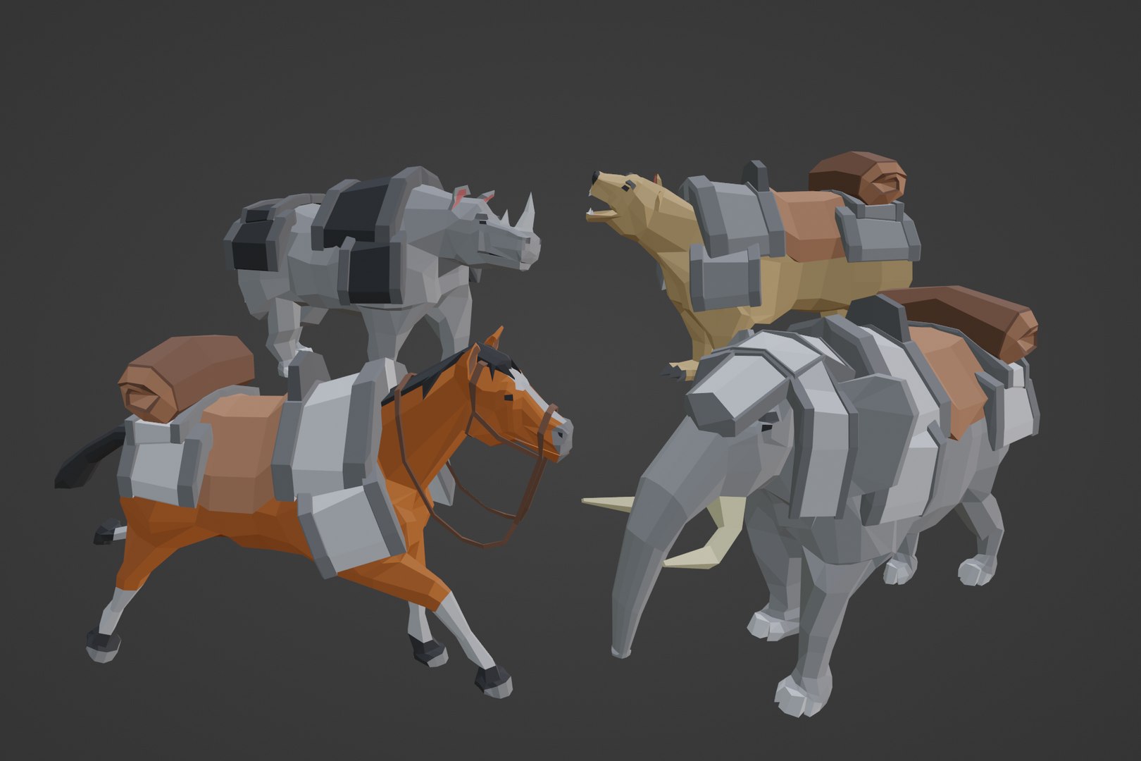 LOW POLY Animated Armored Animals - COLLECTION 3D Model - TurboSquid ...