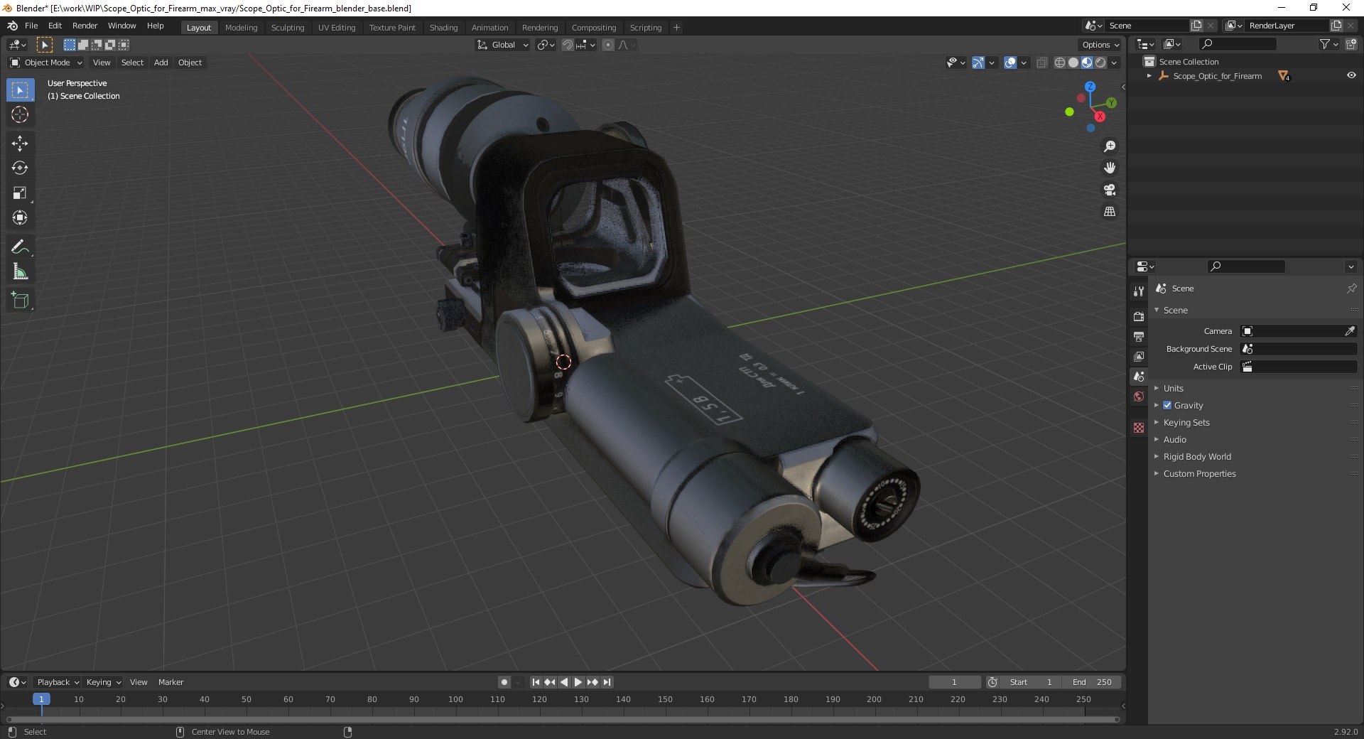 3D Scope Optic For Firearm - TurboSquid 2130188