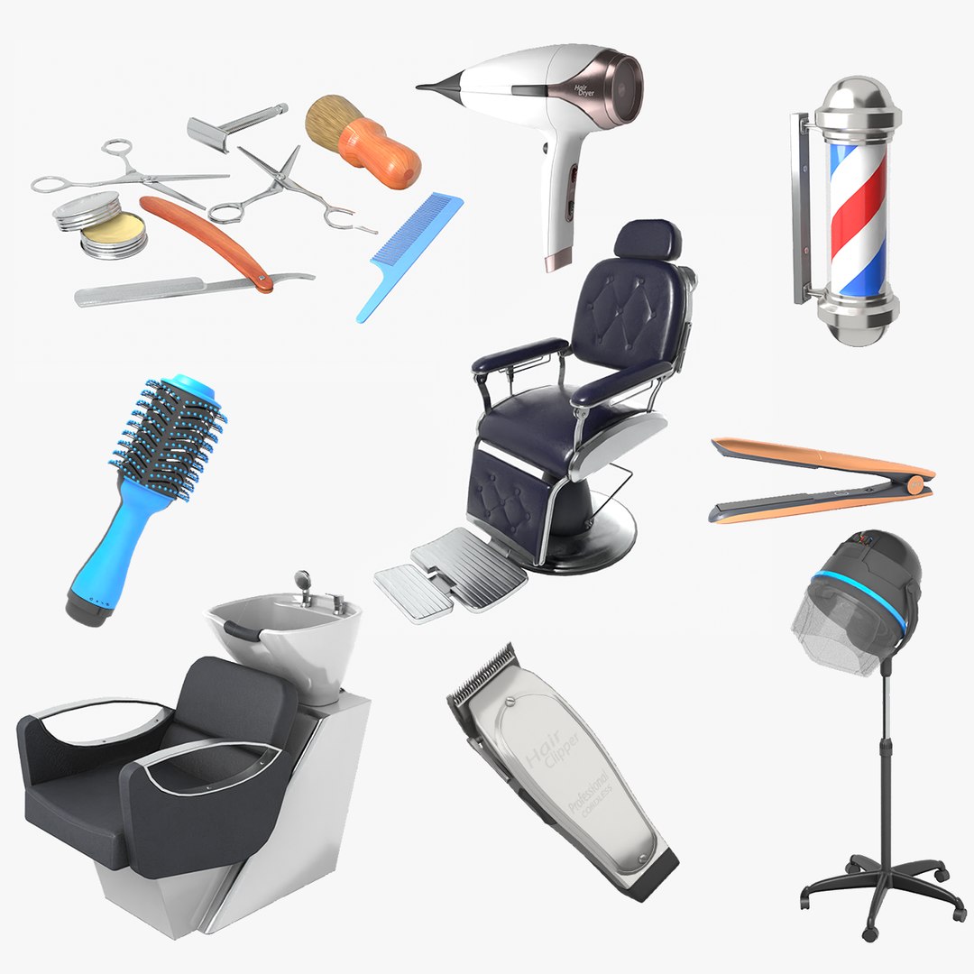 Barber Tools Pack 3D Model - TurboSquid 1903170