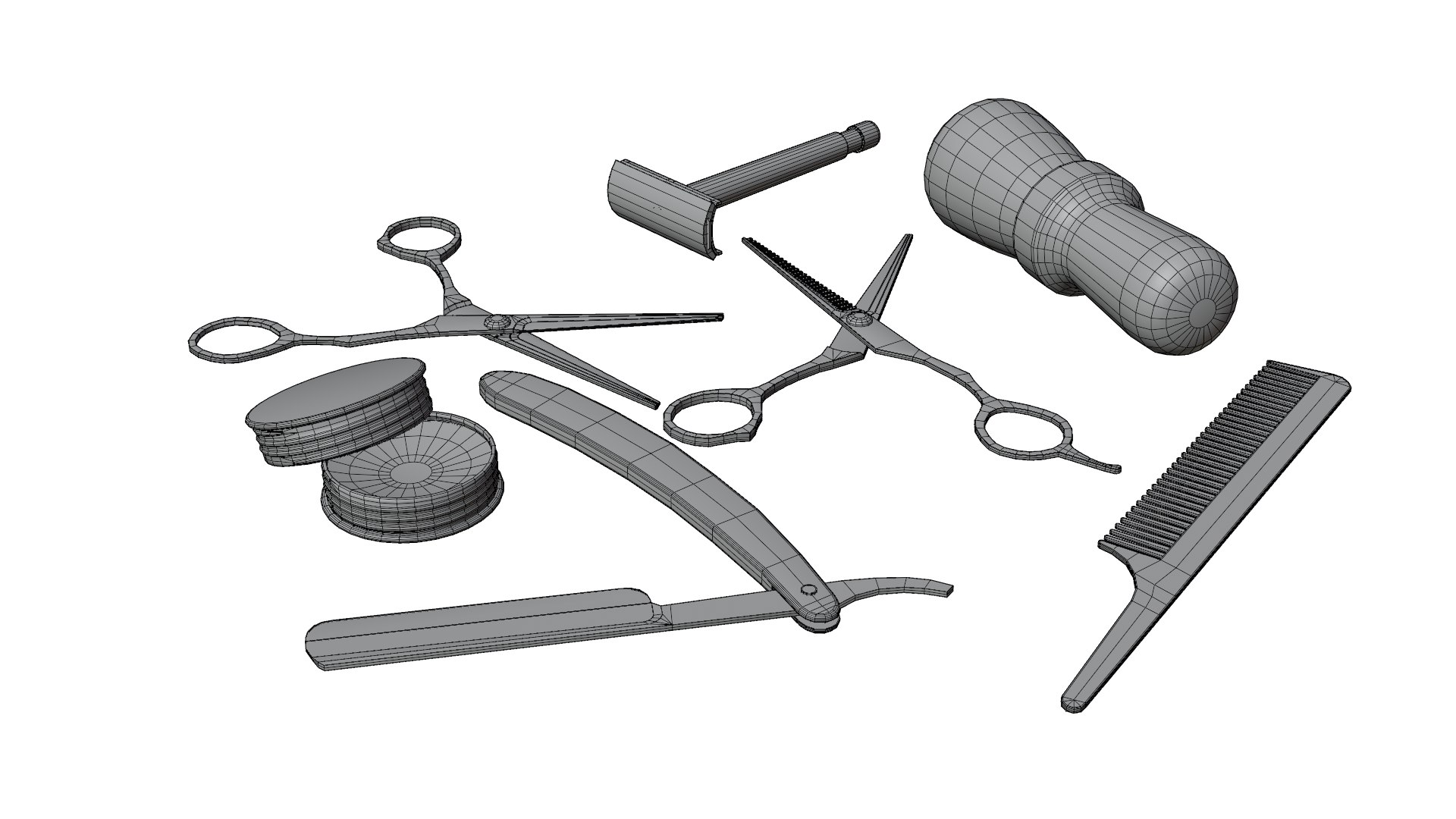 Barber Tools Pack 3D Model - TurboSquid 1903170