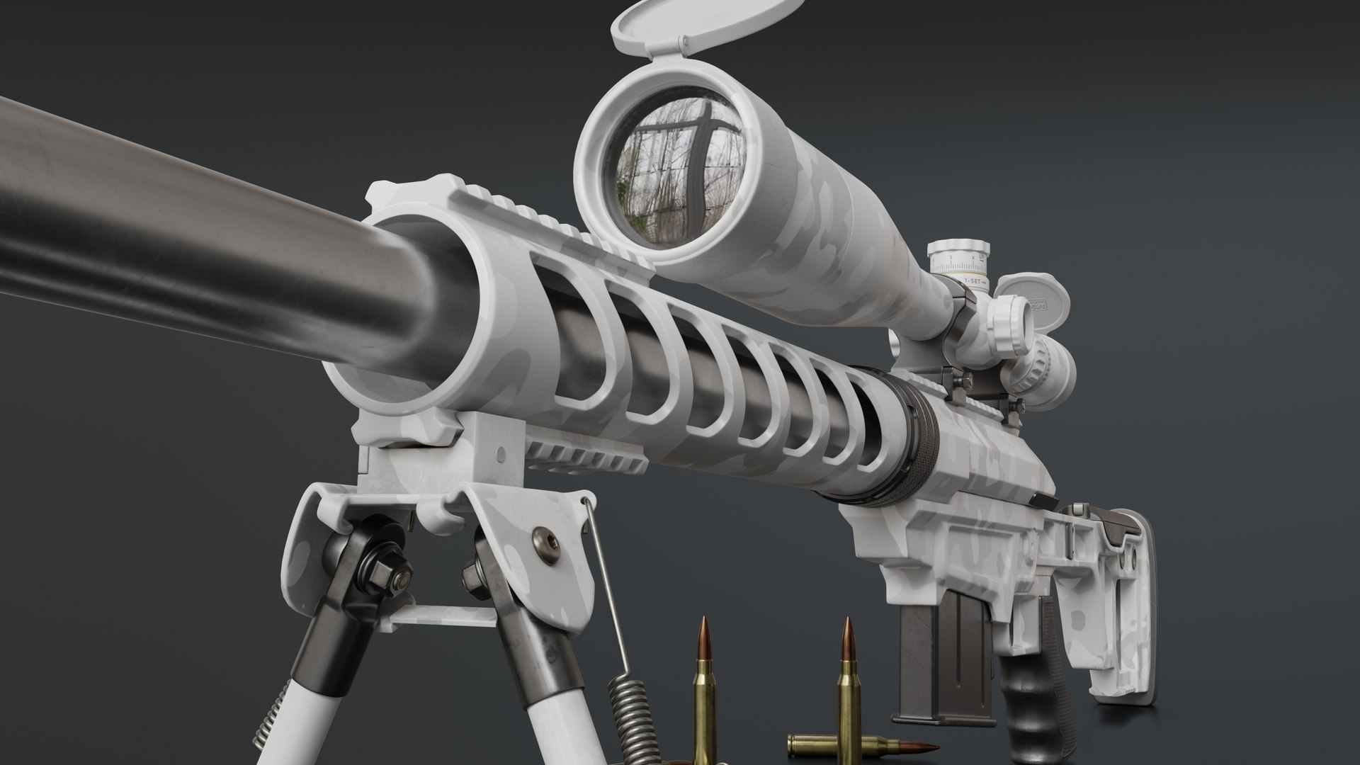 3D Sniper rifle lobaev tsvl8 stalingrad White - TurboSquid 2117582