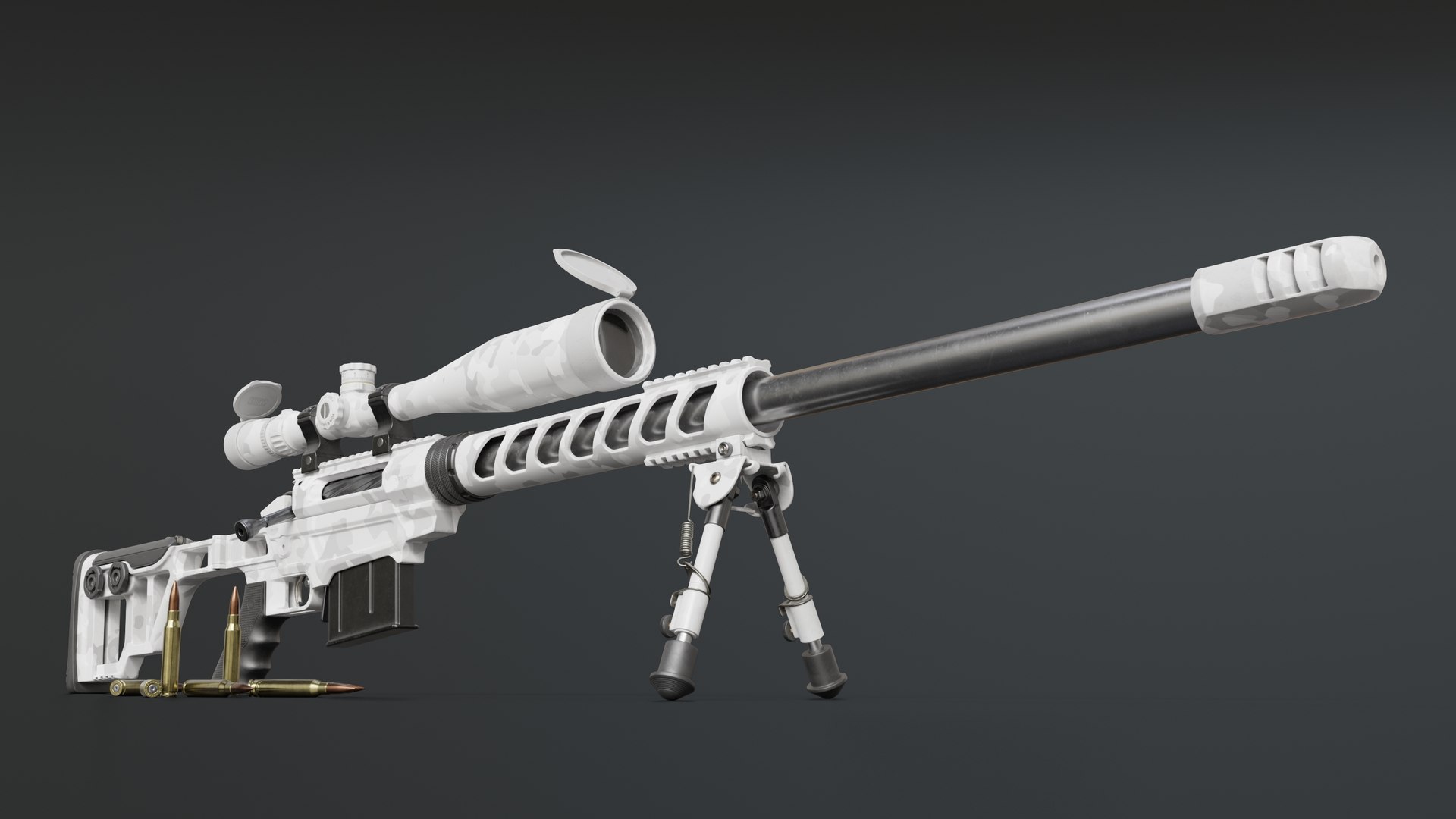 3D Sniper Rifle Lobaev Tsvl8 Stalingrad White - TurboSquid 2117582