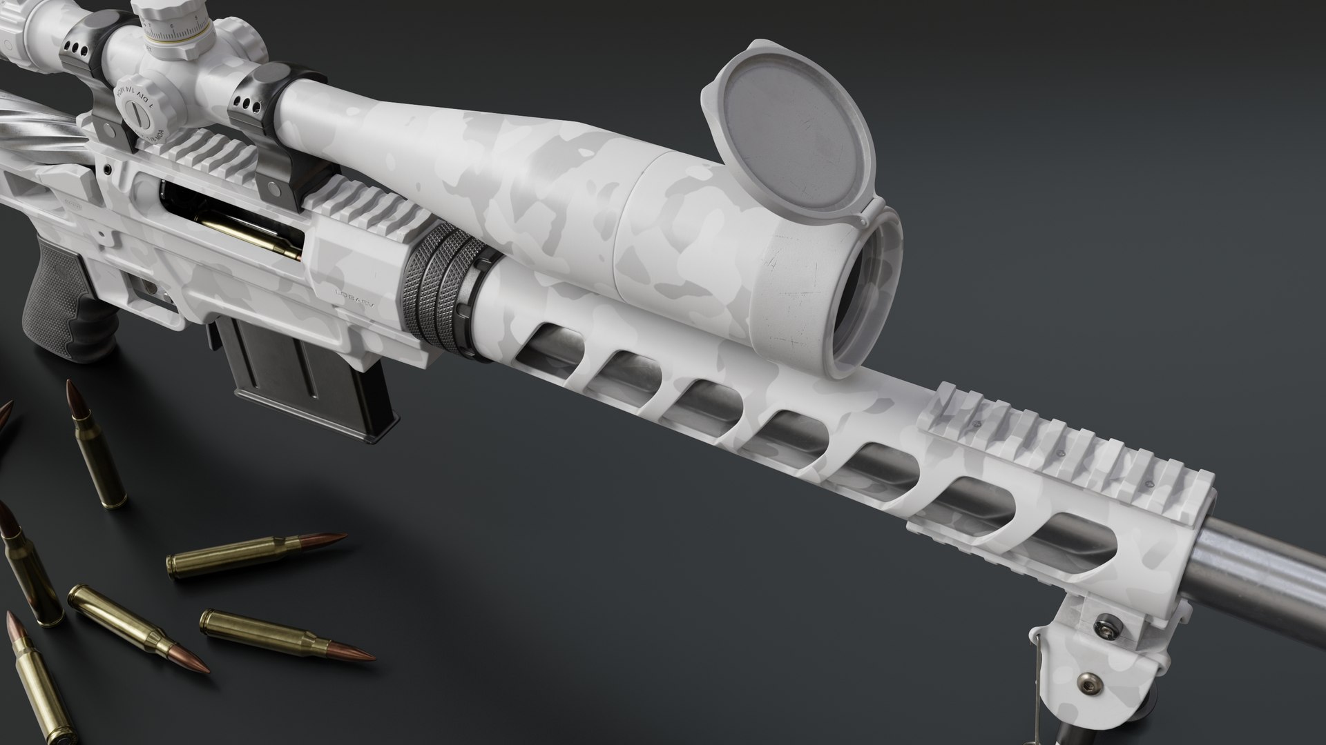 3D Sniper rifle lobaev tsvl8 stalingrad White - TurboSquid 2117582