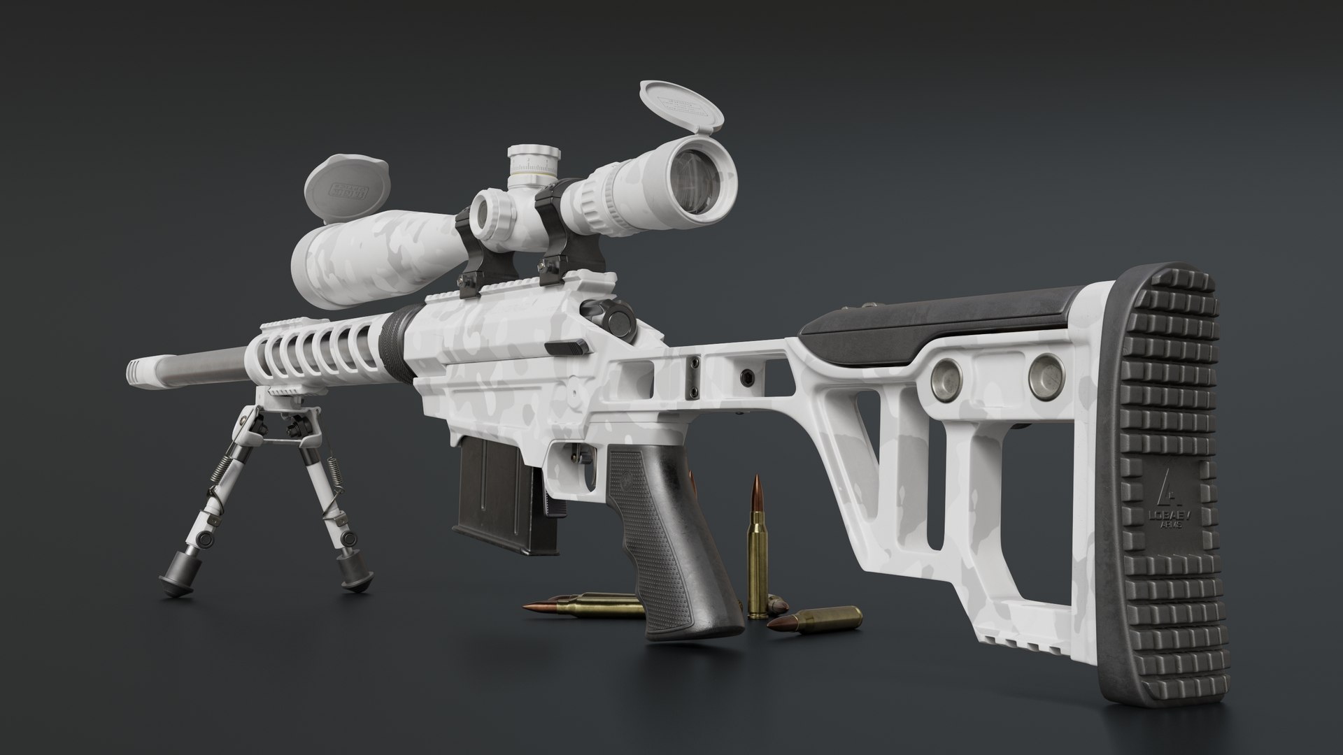 3D Sniper Rifle Lobaev Tsvl8 Stalingrad White - TurboSquid 2117582