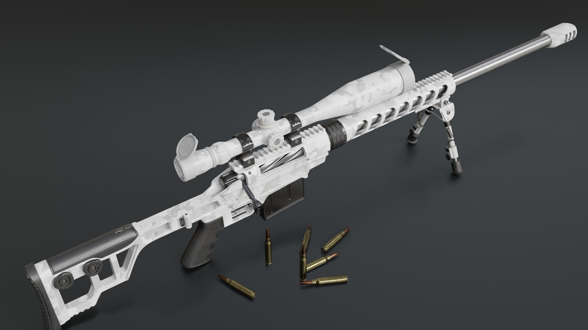3D Sniper Rifle Lobaev Tsvl8 Stalingrad White - TurboSquid 2117582