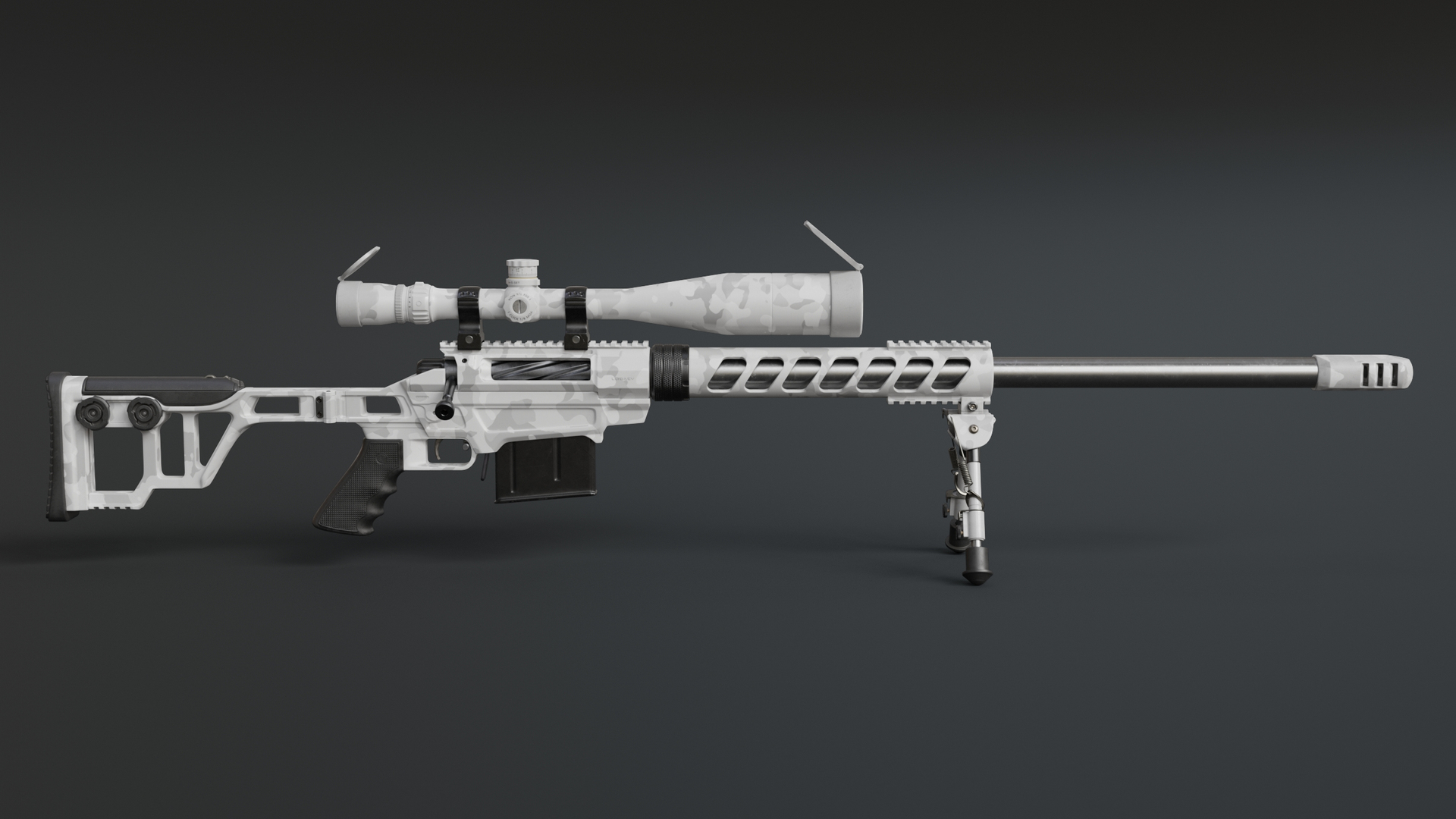 3D Sniper Rifle Lobaev Tsvl8 Stalingrad White - TurboSquid 2117582
