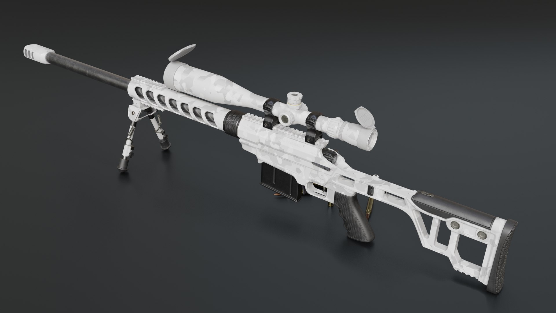 3D Sniper Rifle Lobaev Tsvl8 Stalingrad White - TurboSquid 2117582