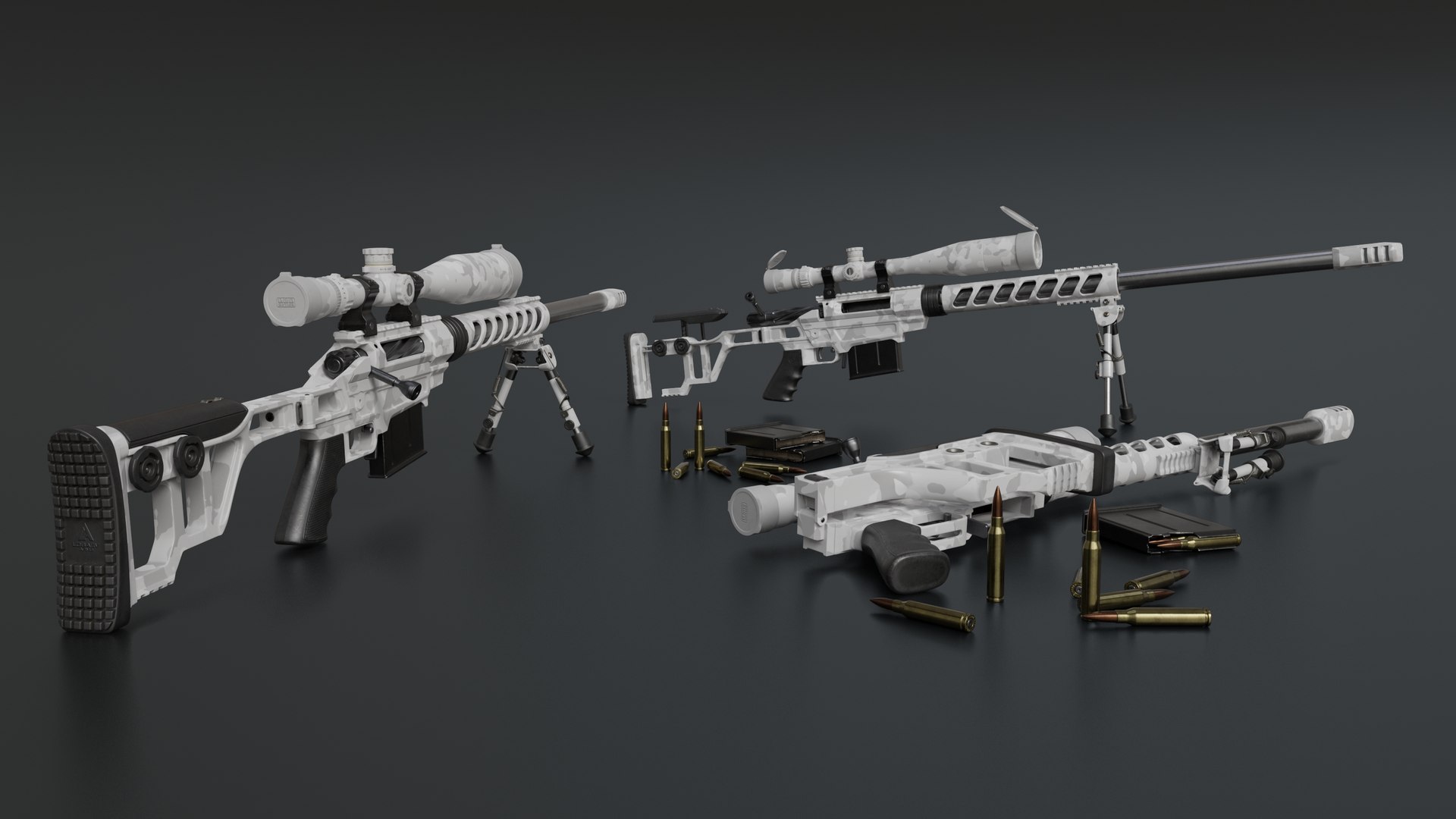 3D Sniper Rifle Lobaev Tsvl8 Stalingrad White - TurboSquid 2117582