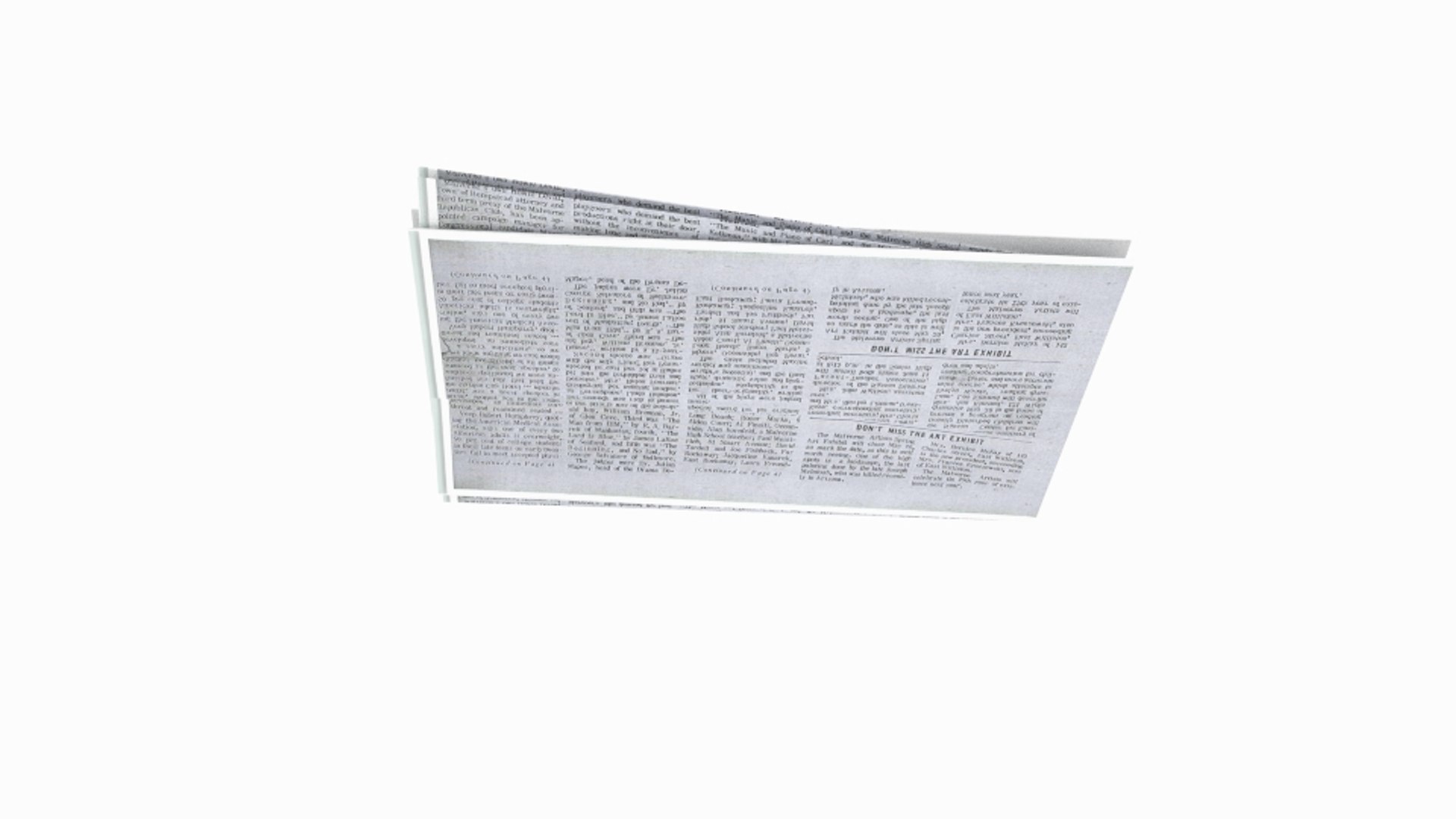 Newspaper Fold 3D Model - TurboSquid 1280968