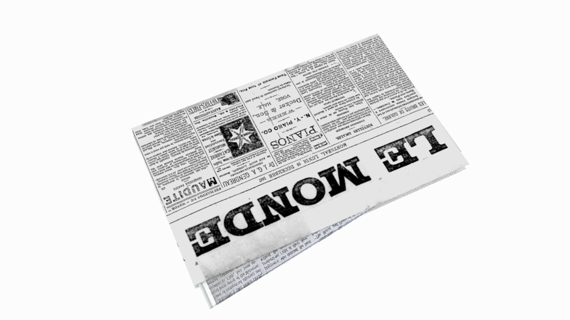 Newspaper Fold 3D Model - TurboSquid 1280968