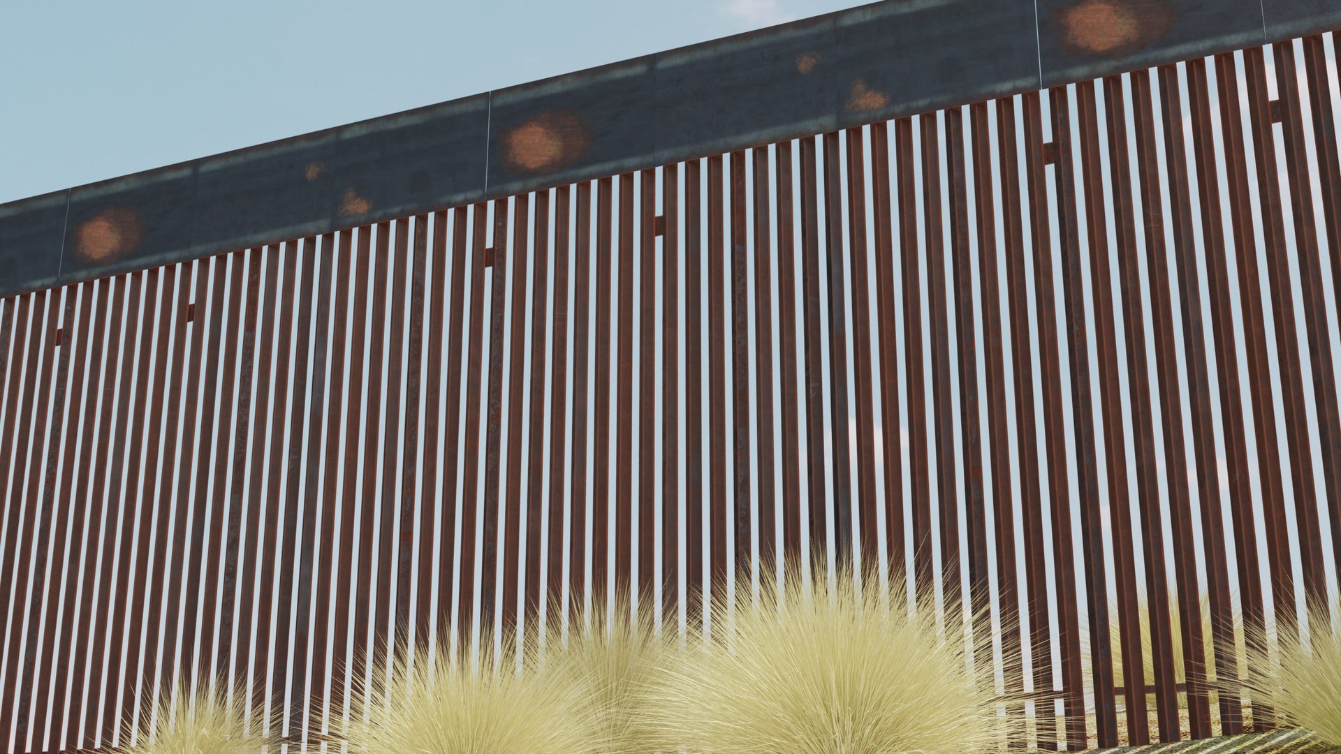 3D Metal Border Wall Model - TurboSquid 1959517