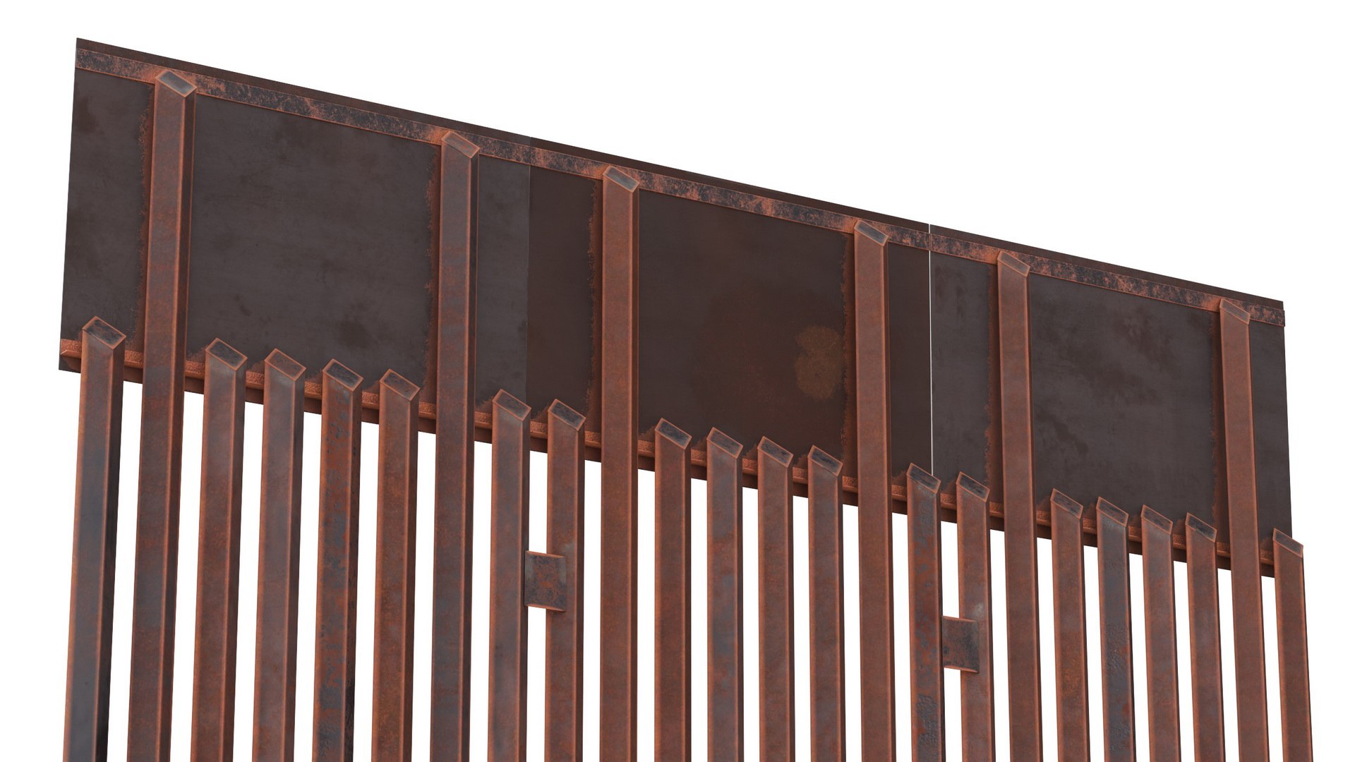 3D Metal Border Wall Model - TurboSquid 1959517