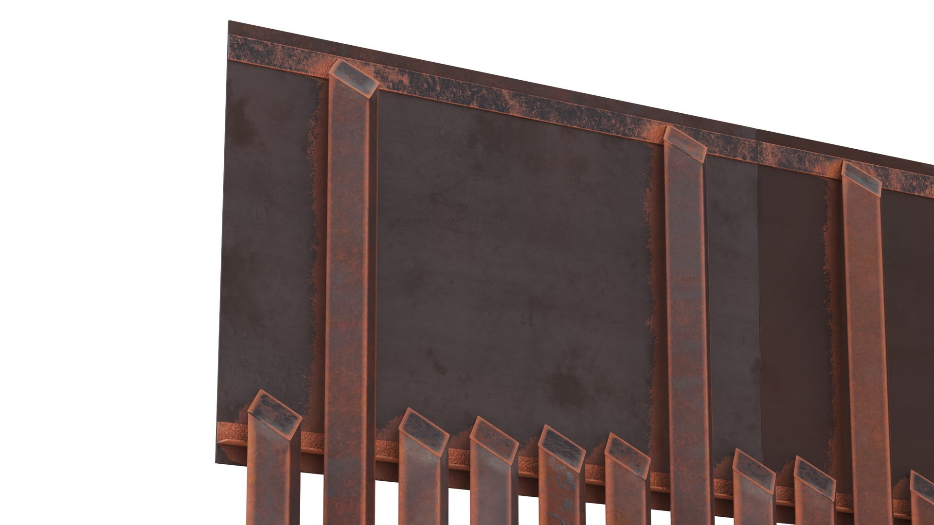 3D Metal Border Wall Model - TurboSquid 1959517