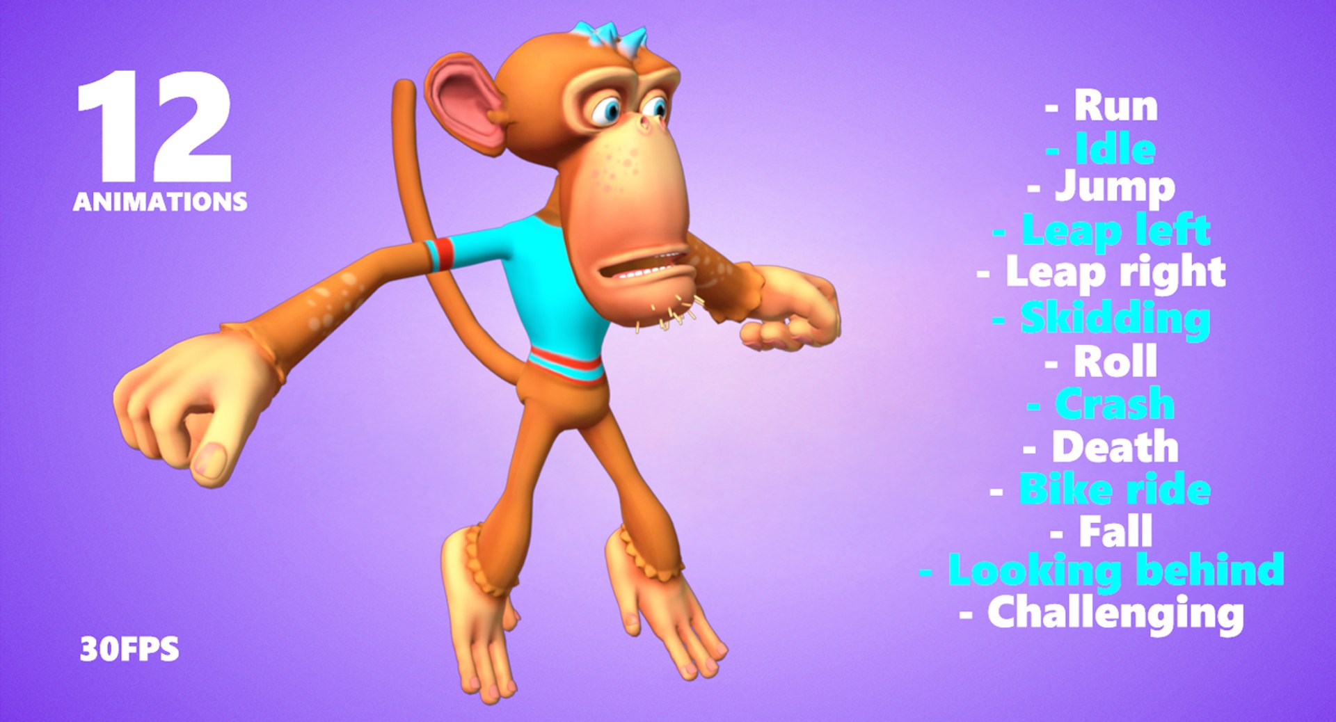 3D Cartoon Monkey Character - TurboSquid 1291690