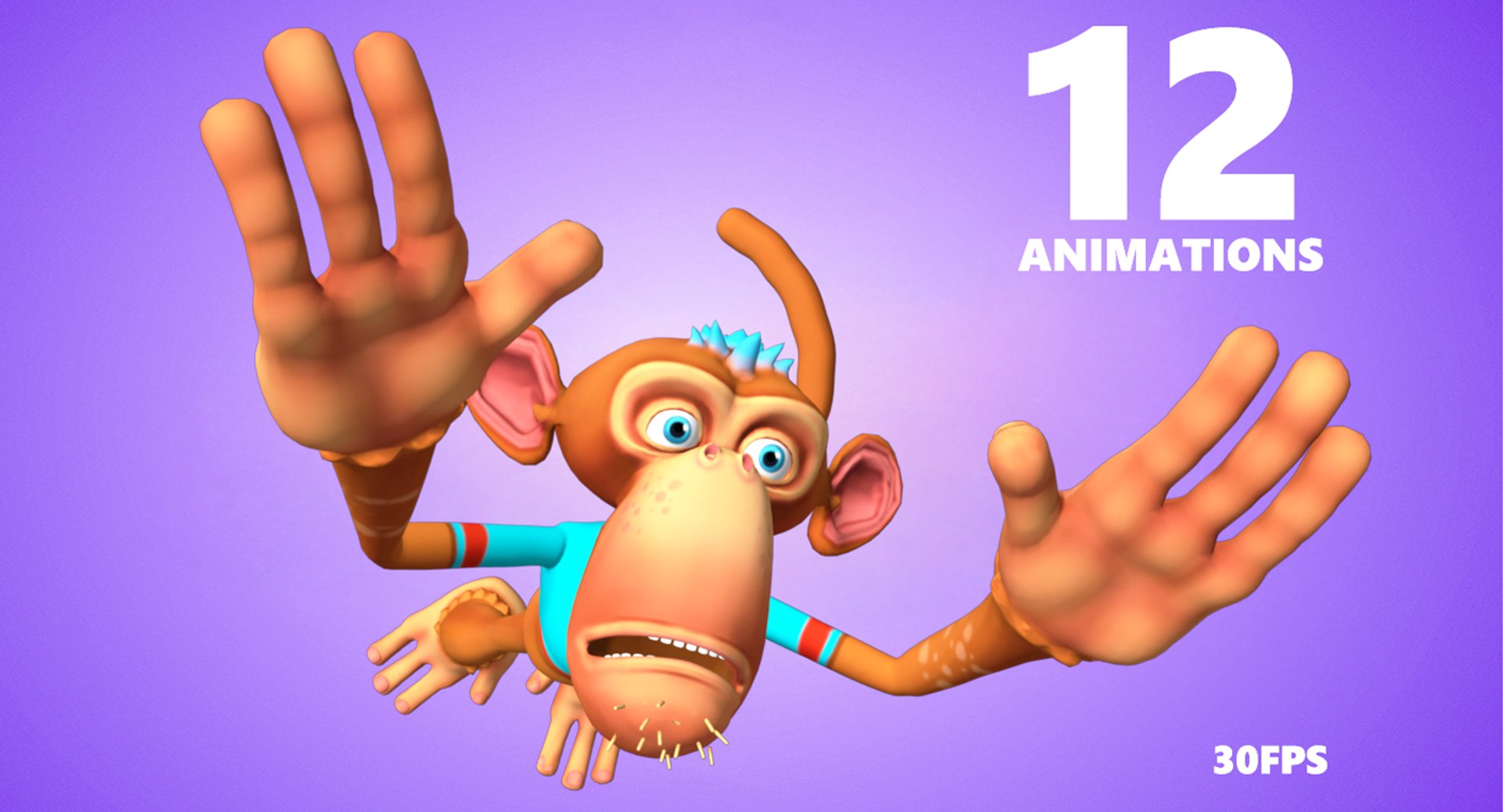 3D Cartoon Monkey Character - TurboSquid 1291690