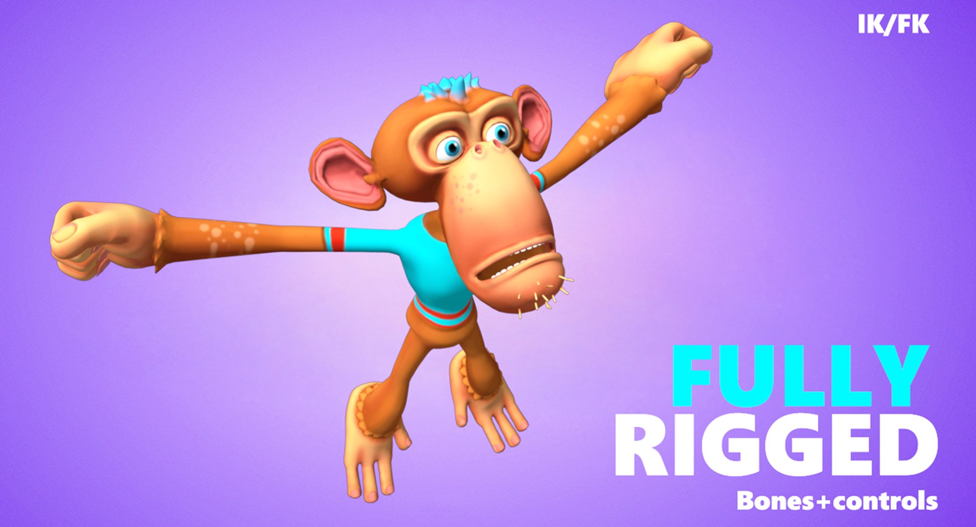 3D Cartoon Monkey Character - TurboSquid 1291690