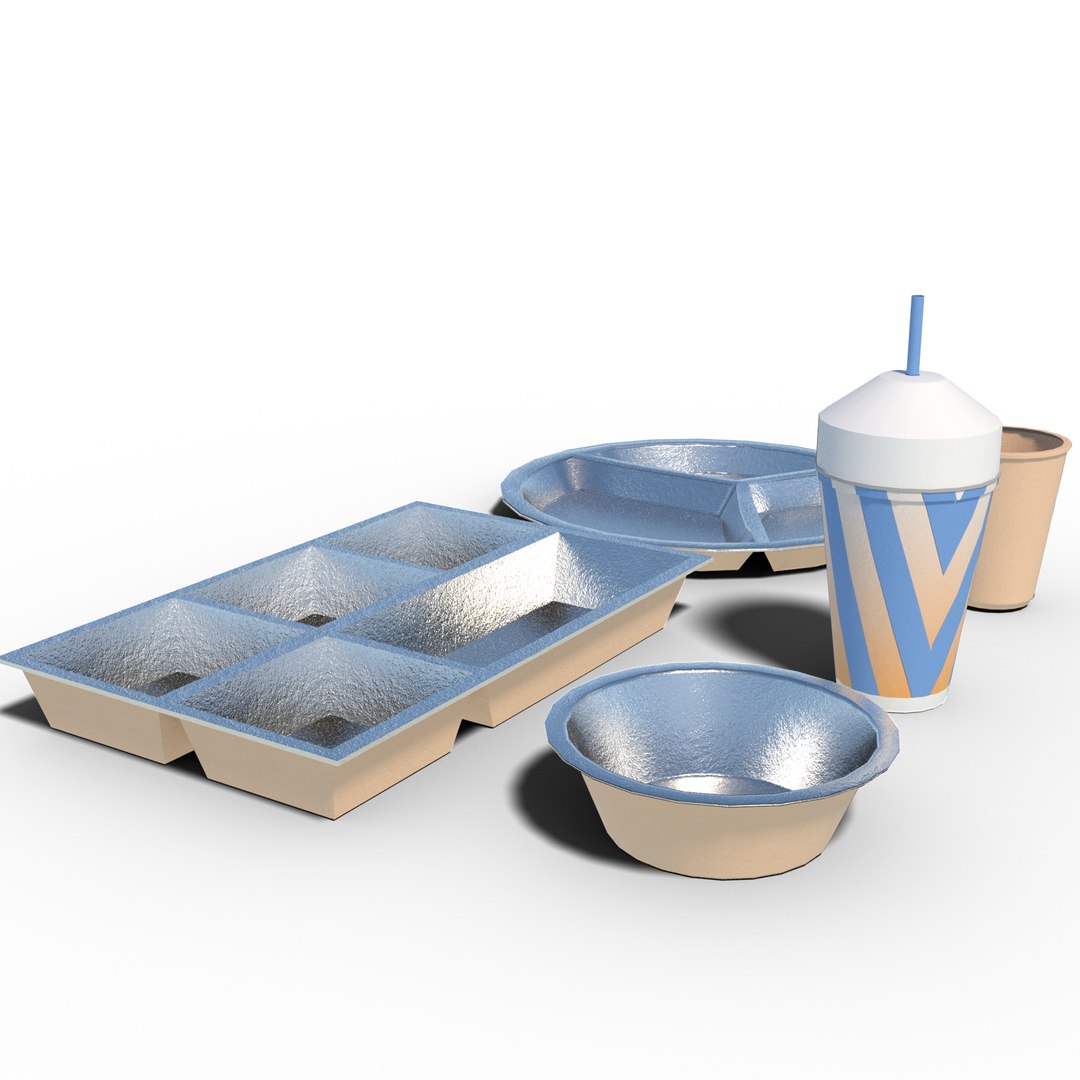 Paper Glass Plate Set 3D - TurboSquid 2086182