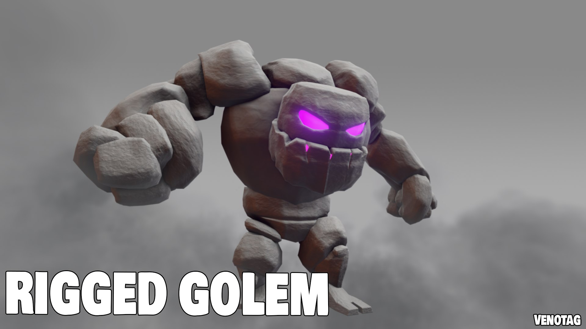 3D модель GOLEM RIG Clash of Clans - TurboSquid 2019375