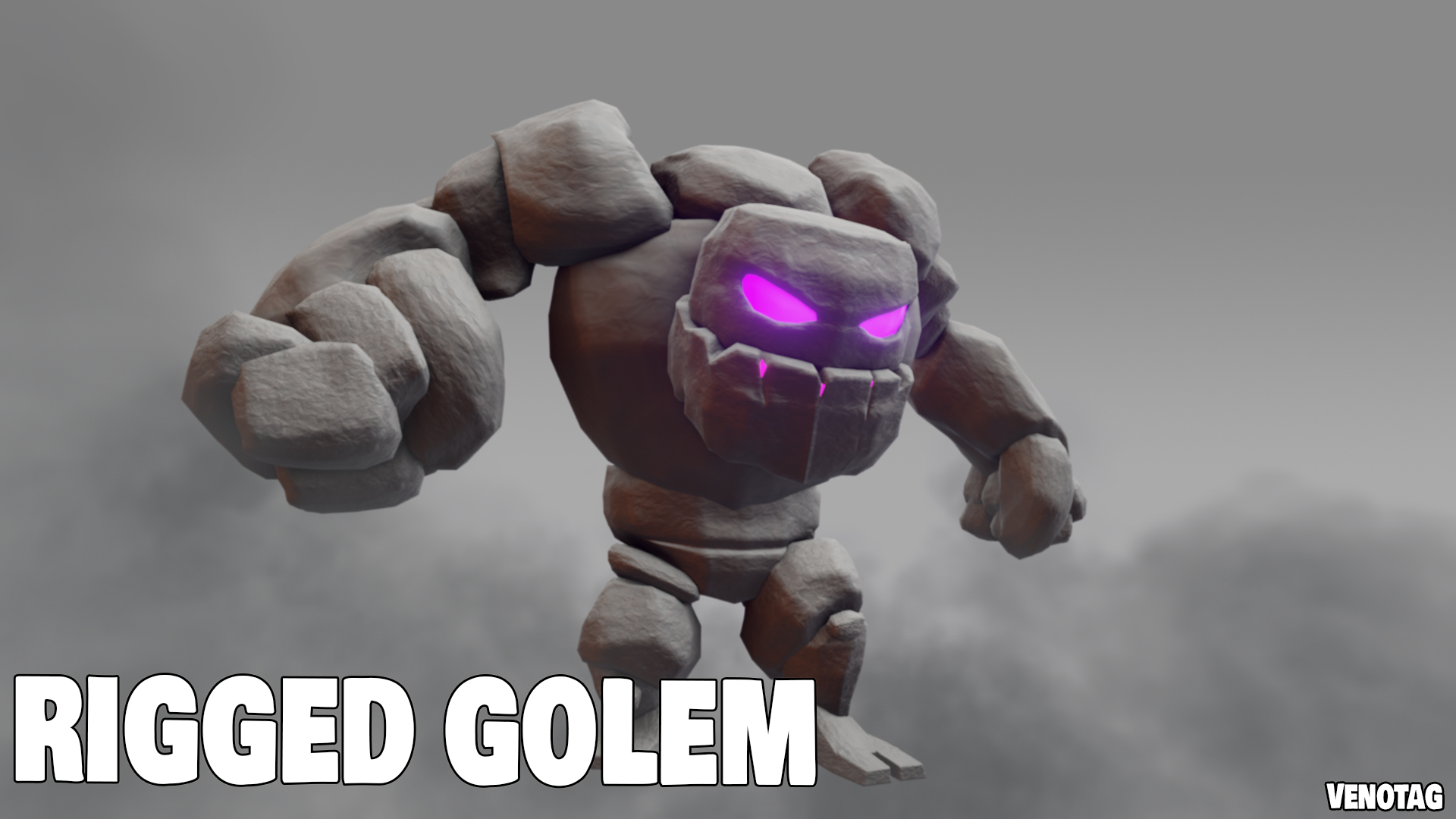 3D GOLEM RIG Clash of Clans model - TurboSquid 2019375