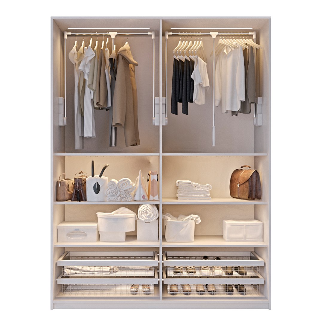 3D Wardrobe With Clothing Model - TurboSquid 1789593