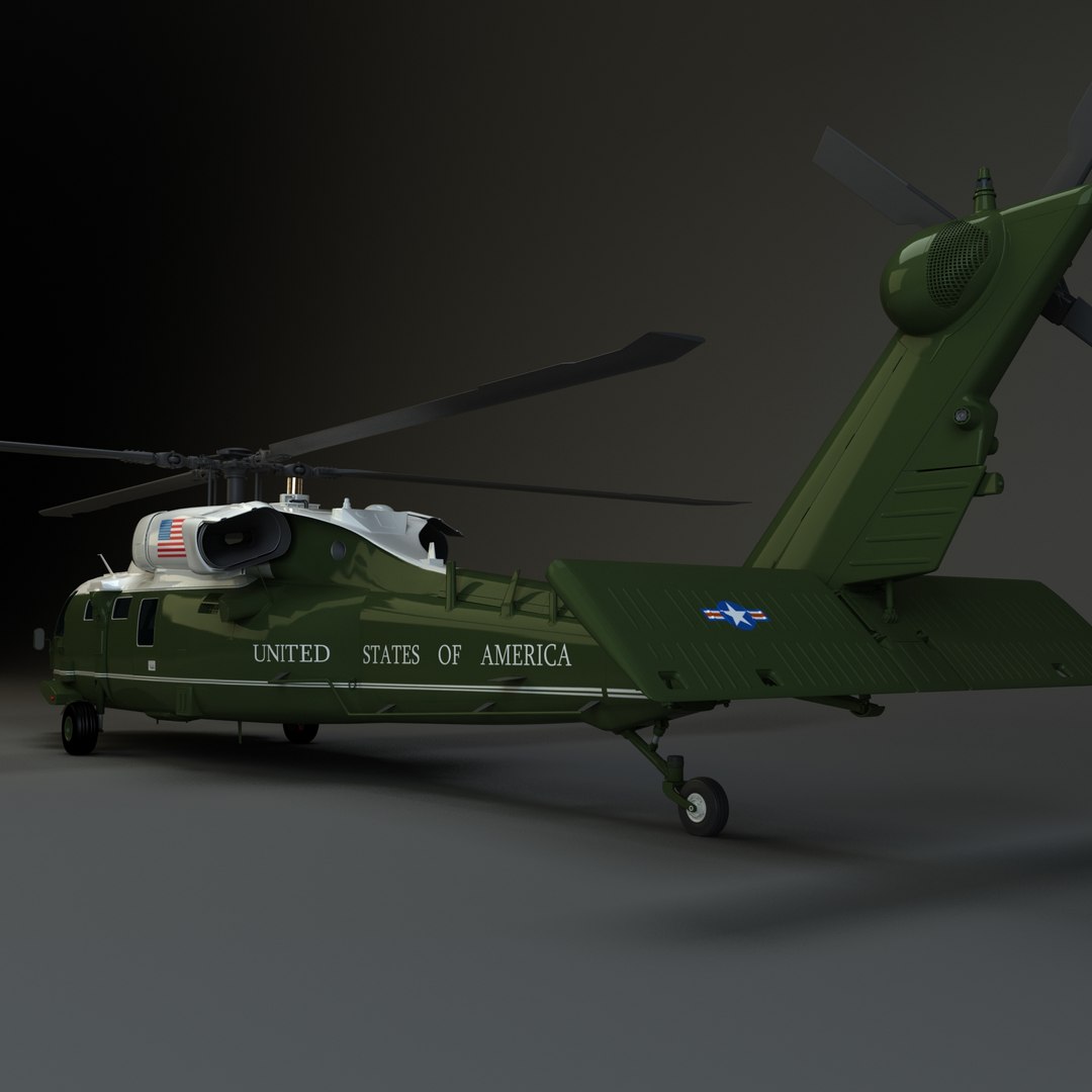3ds Max Sikorsky Vh-60n Marine Helicopter