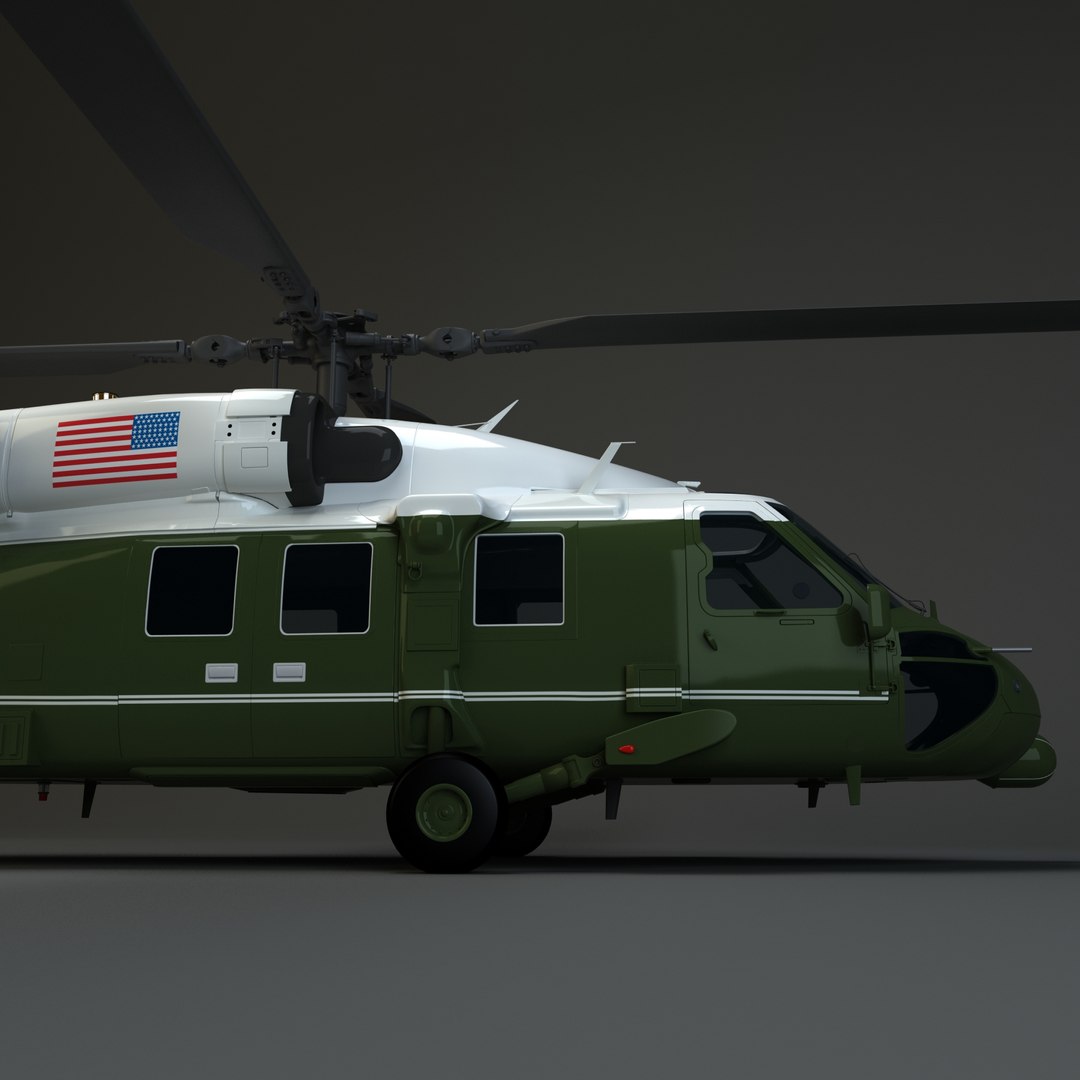 3ds Max Sikorsky Vh-60n Marine Helicopter