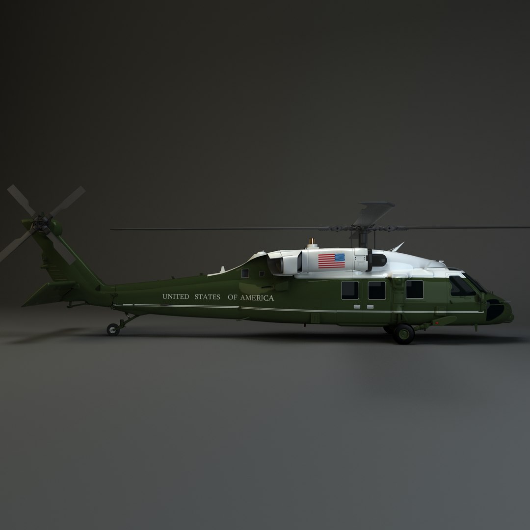 3ds Max Sikorsky Vh-60n Marine Helicopter