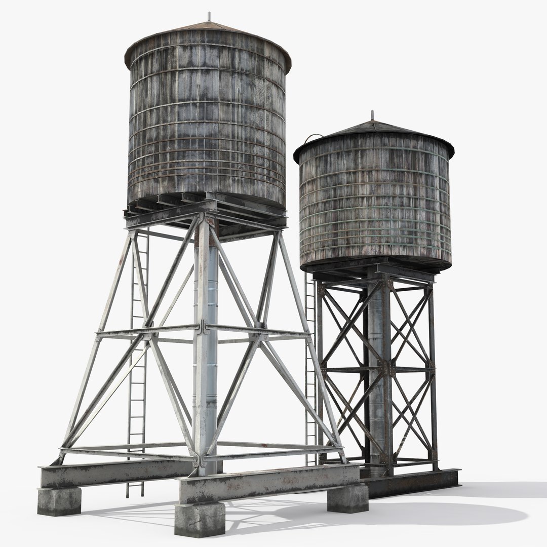 Rooftop Water Towers 3D - TurboSquid 1348288